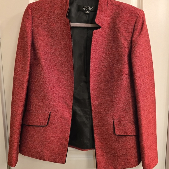 Kasper | Jackets & Coats | Kasper Red Shimmer Blazer | Poshmark